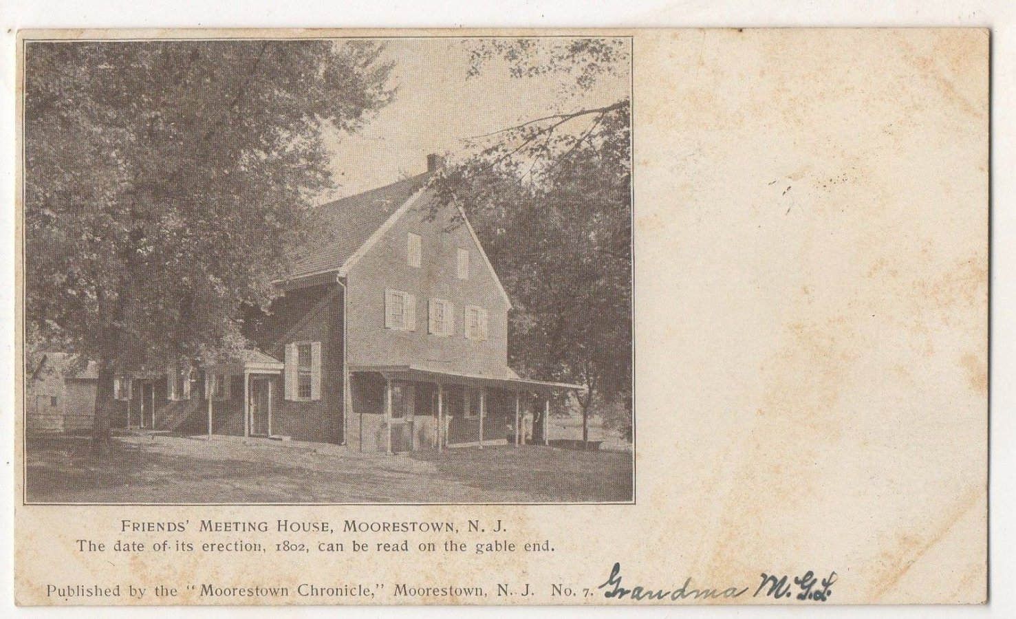 Moorestown - Moorestown Friends Meeting House - c 1910 | Moorestown ...